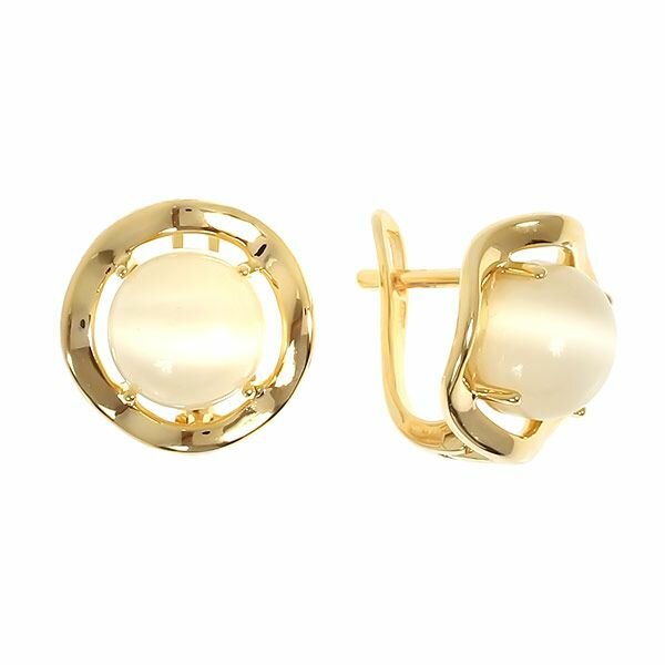 Серьги серебро, 925 проба, родирование, кошачий глаз