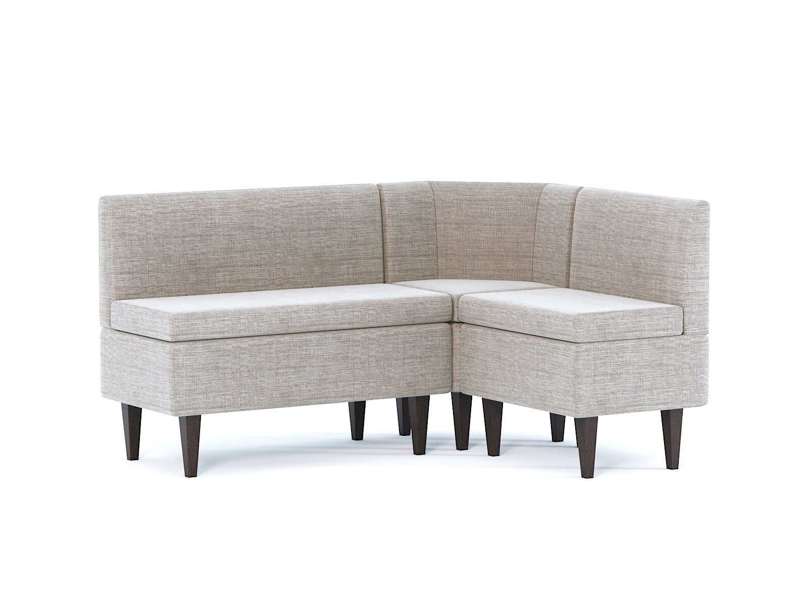 Кухонный уголок DiHall Лео, угловой, бежевый, с ящиками, велюровая обивка