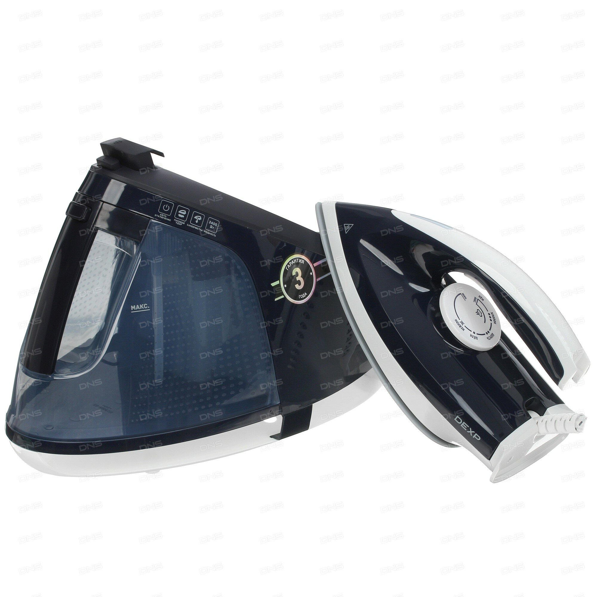 Парогенератор DEXP 2414DL, керамическая подошва, вертикальное отпаривание