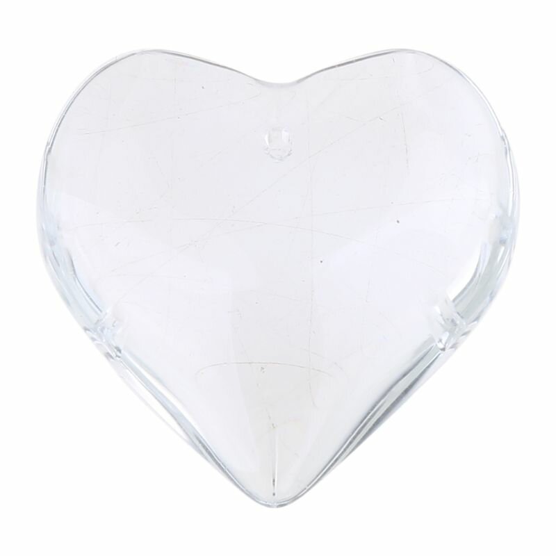Подвеска В Виде Хрустального Персикового Сердечка-Прозрачная-Большая