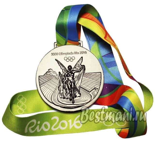Медаль олимпиады 2016 Рио Серебро награды олимпийских победителей сувенирная копия, ордена медали и награды