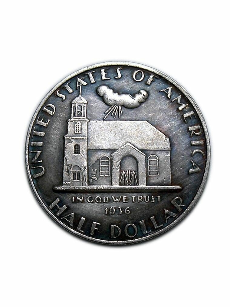 Памятные монеты США пол доллара Half dollar 1638 - 1938 гг серебро сувенирная копия монеты, нумизматика, деньги для коллекции
