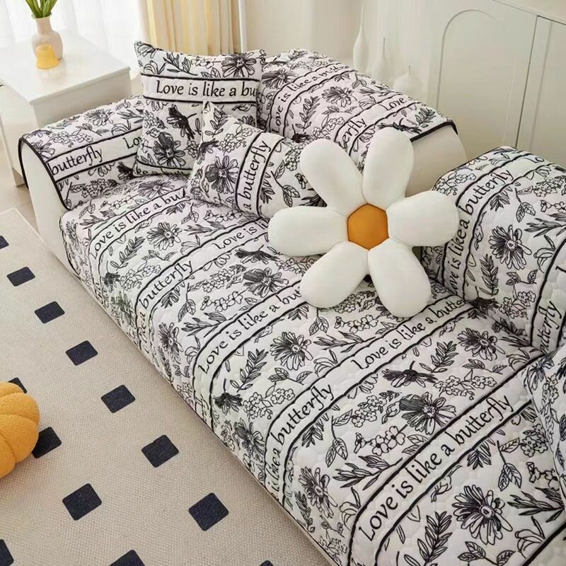 Дивандек на и кресла Молочный кашемир, 110x240 cm чехлы для мебели, угловой чехол-покрывало на диван