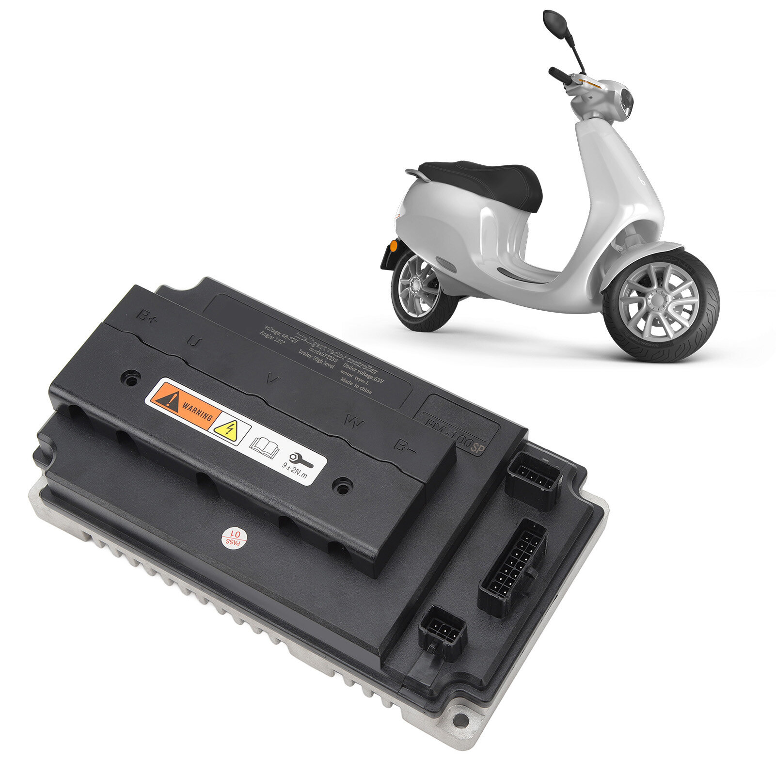 EM100SP бесщеточный контроллер постоянного тока, программируемый ЭБУ от 48 В до 72 В, 200 А, IP67, водонепроницаемый для электрического скутера, велосипеда