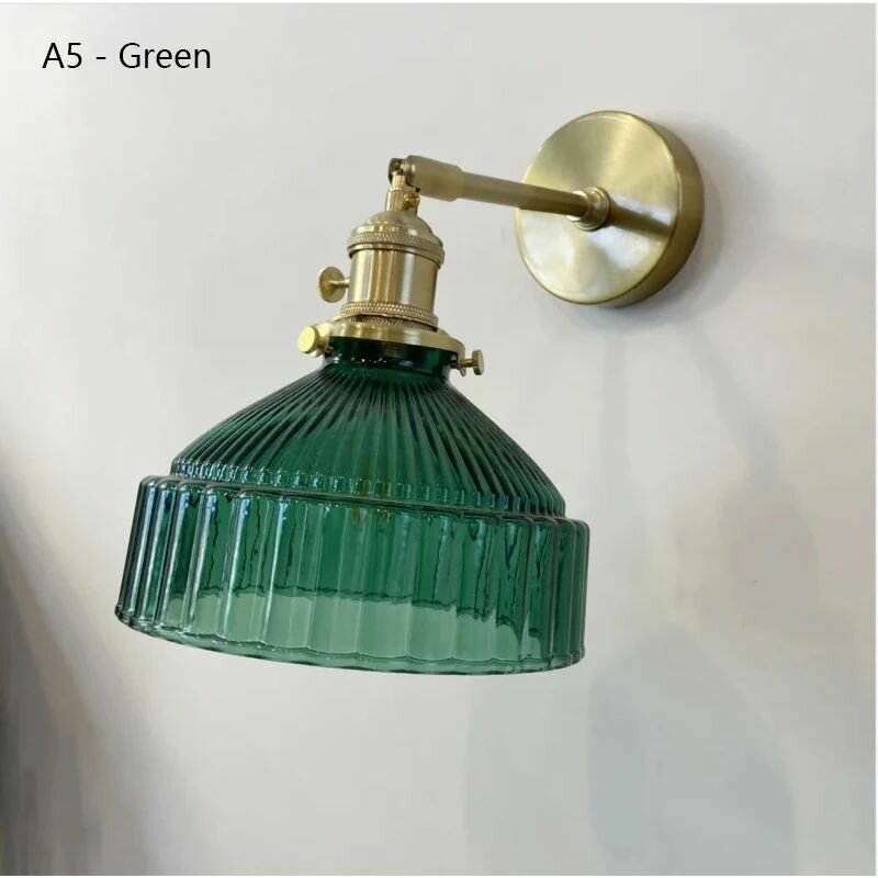 Бра, Цветной Стеклянный Абажур, Винтажный Стиль, Подходит Для Спальни, Кабинета, Гостиной