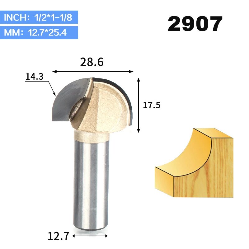 HUHAO Концевая фреза 1/2" 1/4" для дерева 2907
