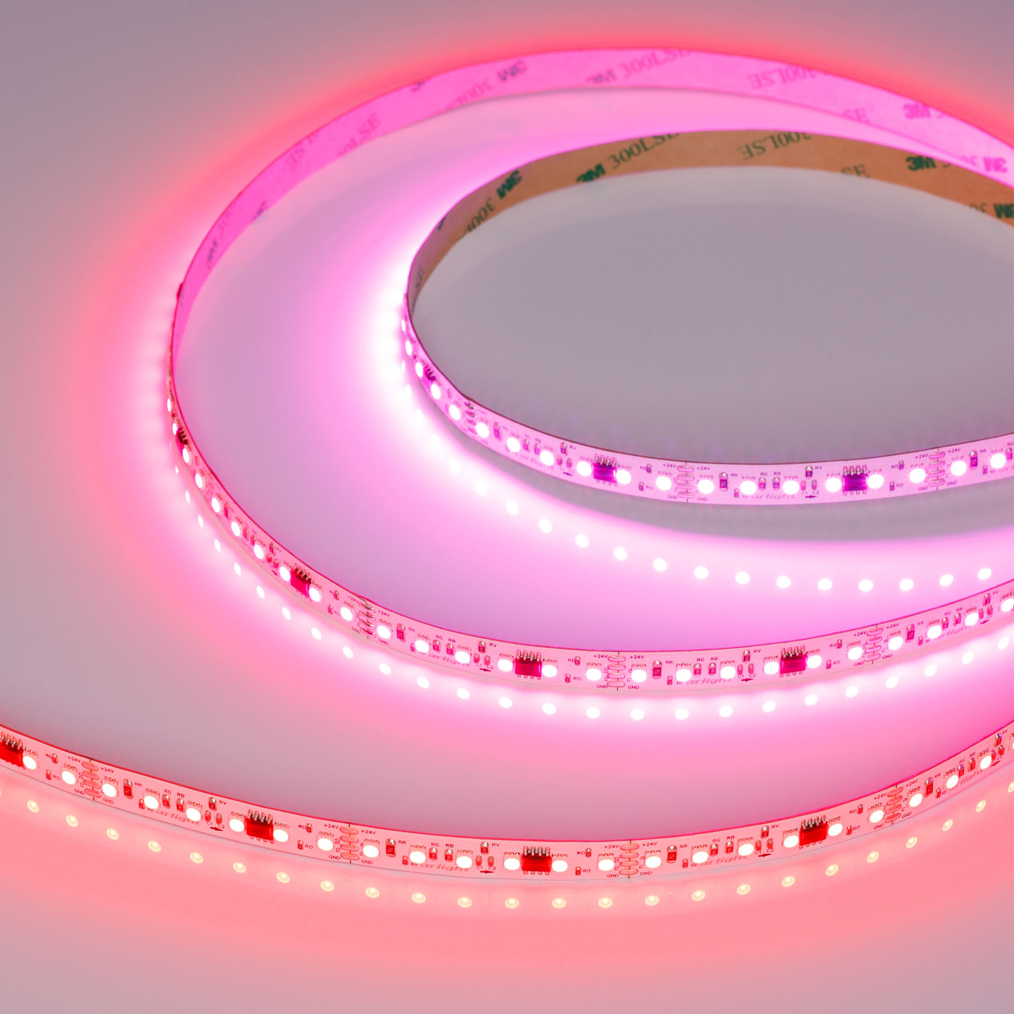 Лента светодиодная Arlight Лента SPI-A120-10mm 24V RGB-PX6-BPT (23 W/m, IP20, 2835, 5m) (Arlight, бегущий огонь), 5м
