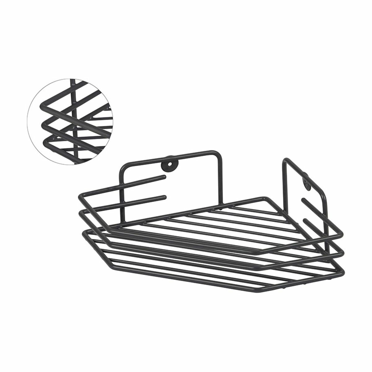 Полка для ванной Рыжий кот угловая, 20,5х20,5х6,5 см, графит