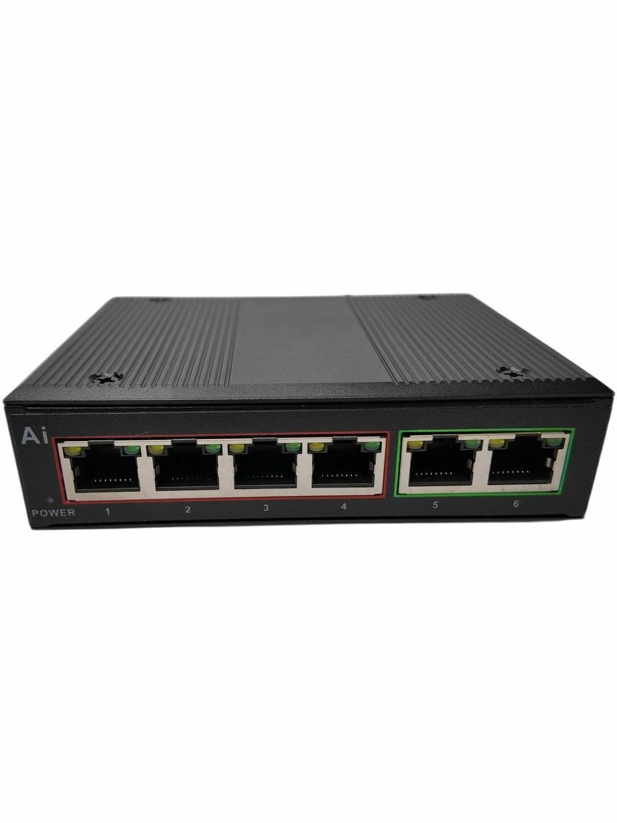 Промышленный PoE коммутатор F0420FPI на 6 портов (4+2) - 4*10/100 Мбит/с