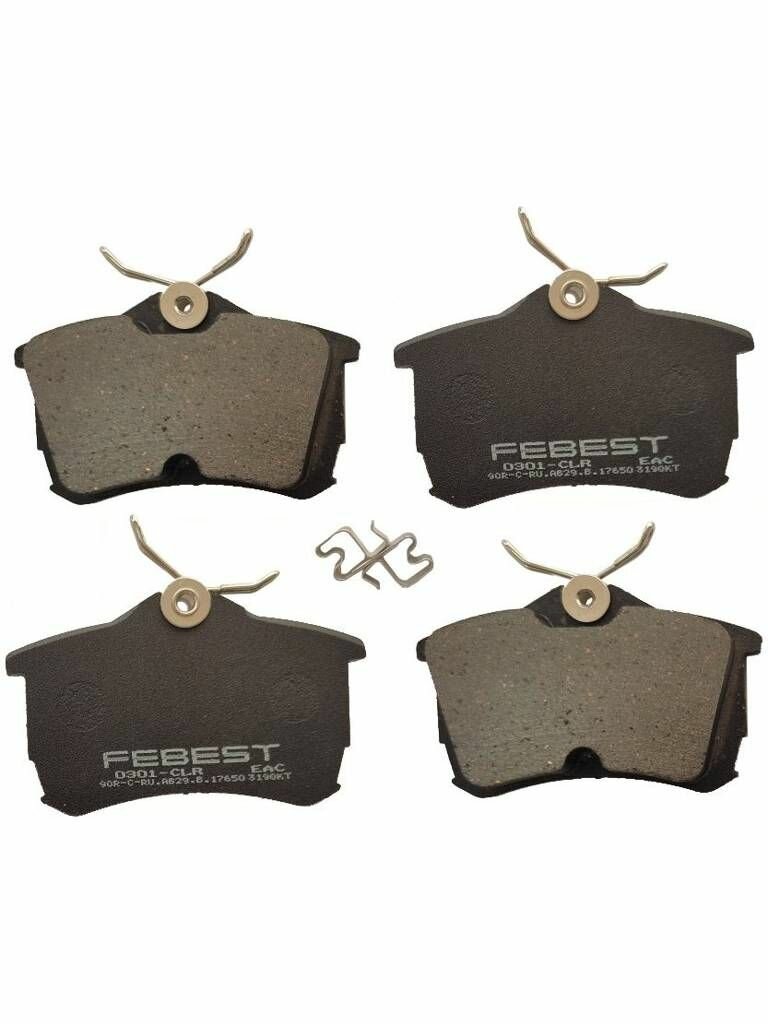 Колодки тормозные задние комплект (с прижимной скобой) HONDA 0301-CLR FEBEST.