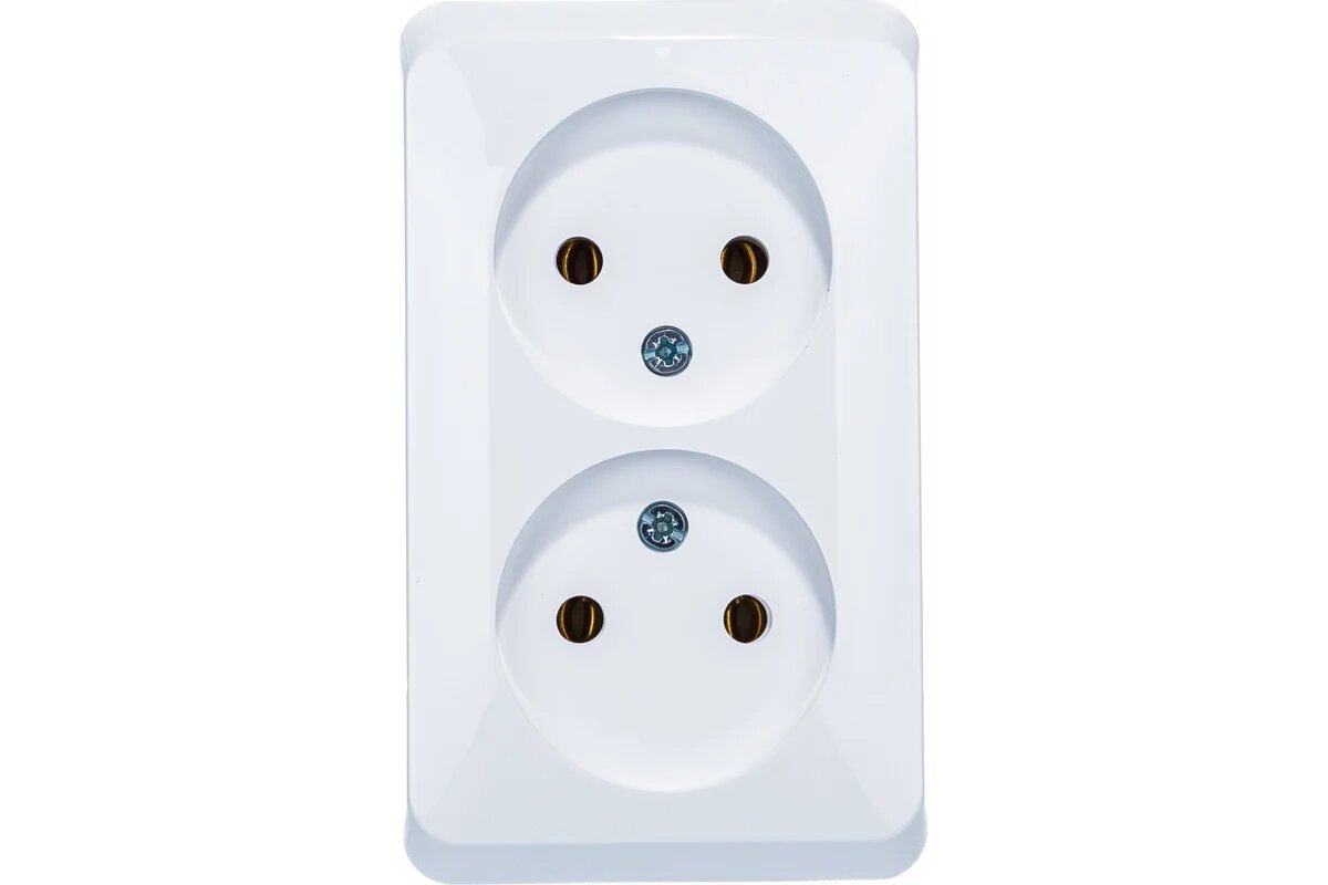 Розетка двухместная без заземления без шторок белая, Schneider Electric Этюд