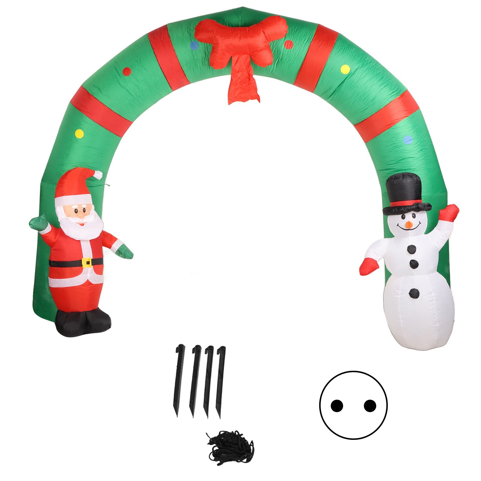 Надувная рождественская арка со светодиодной подсветкой, Санта-Клаусом и снеговиком для украшения патио и сада. Реквизит. Цена UE 220-240V