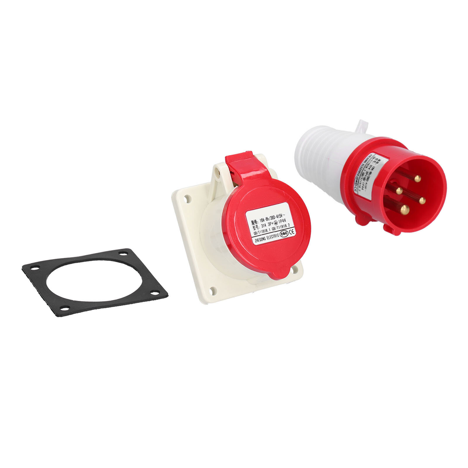 4-контактная вилка питания, 3 фазы, водонепроницаемая, для скрытого монтажа, комплект разъемов 380В-415В 16А, 3P+E