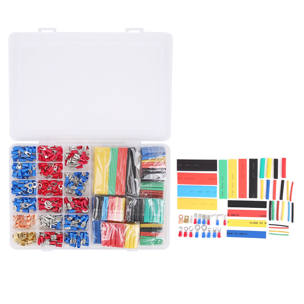 Набор холодноштампованных клемм и термоусадочной трубки для электрических компонентов, 678 шт.