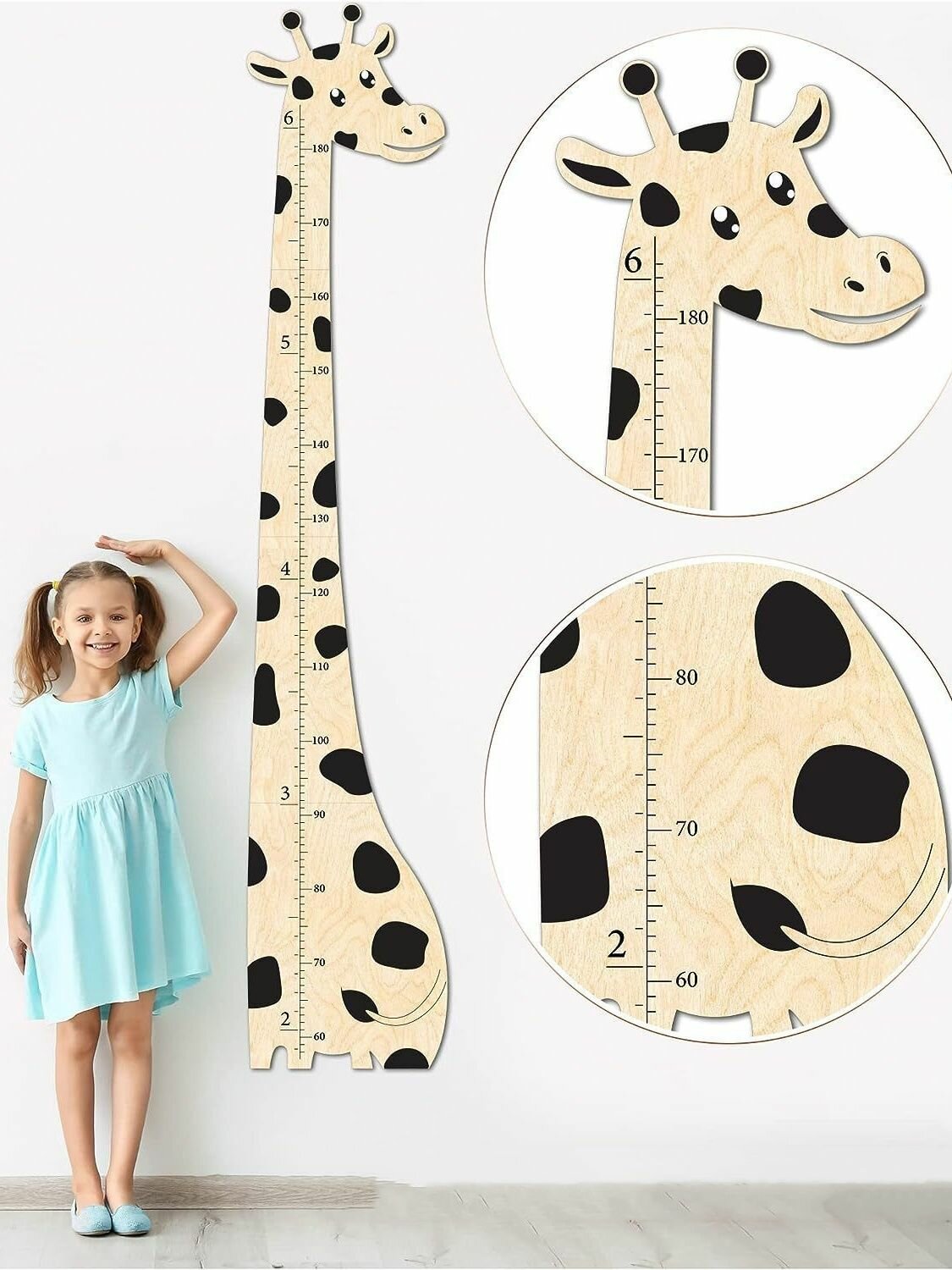 Ростомер детский "Светло-бежевый", 1.8 м, ДВП, для детской комнаты