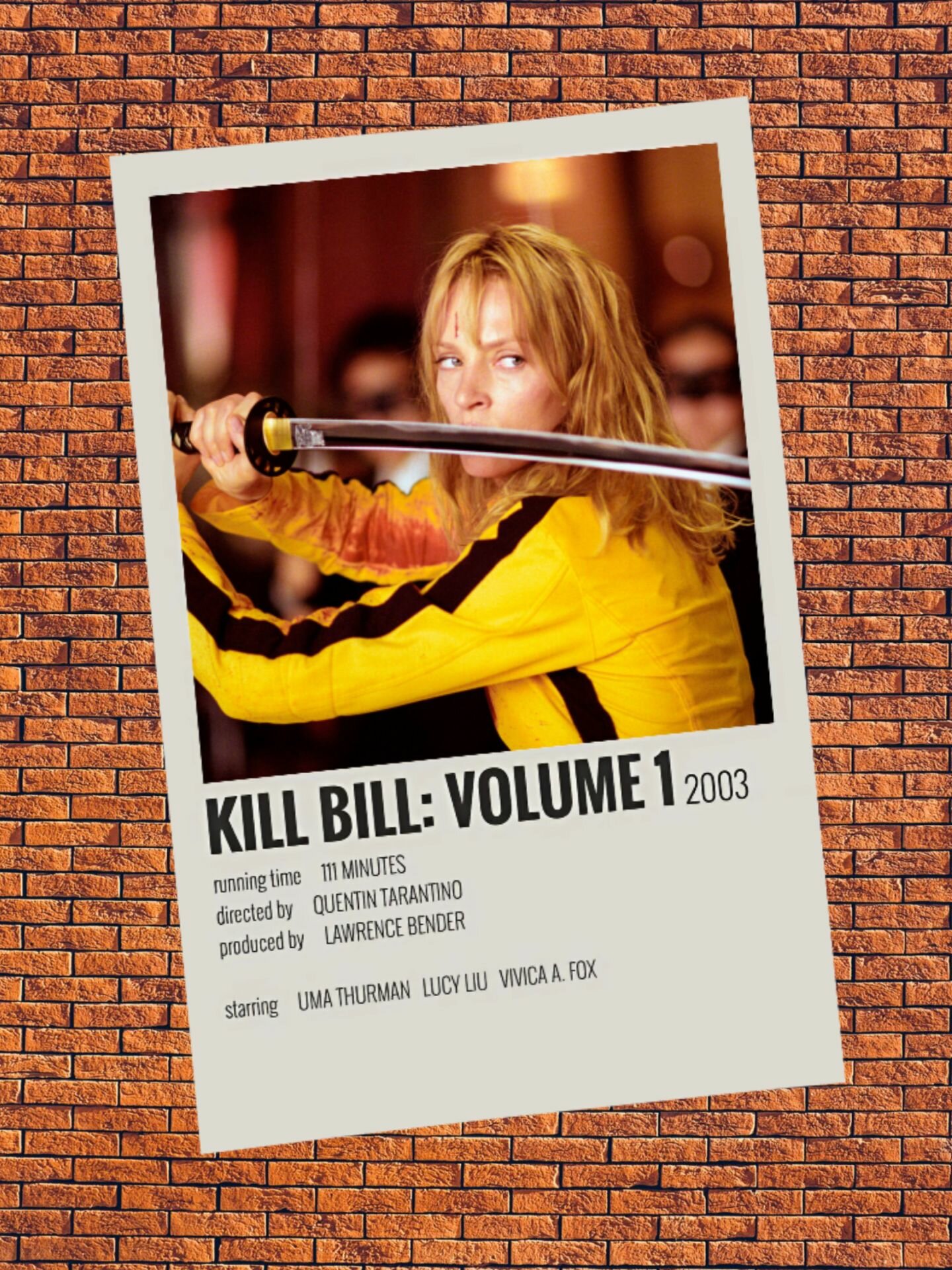 Постер "Убить Билла" в стиле "полароид", формат А3, 297 х 420 мм, глянцевый