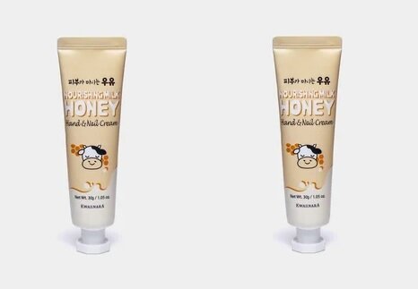 Крем Welcos для рук и ногтей Kwailnara Nourishing Milk Honey Hand & Nail Cream, с медом, 30г, 2 шт