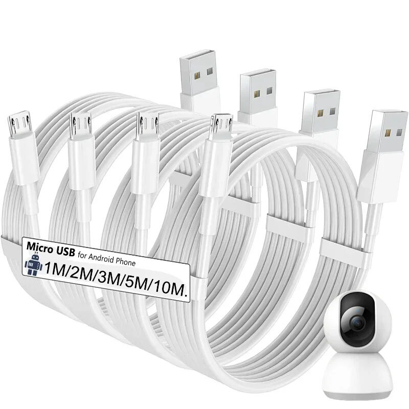 Удлиненный кабель Micro Usb для быстрой зарядки для телефонов Samsung Xiaomi Android, камер, мониторов, аккумуляторов, шнуров передачи данных
