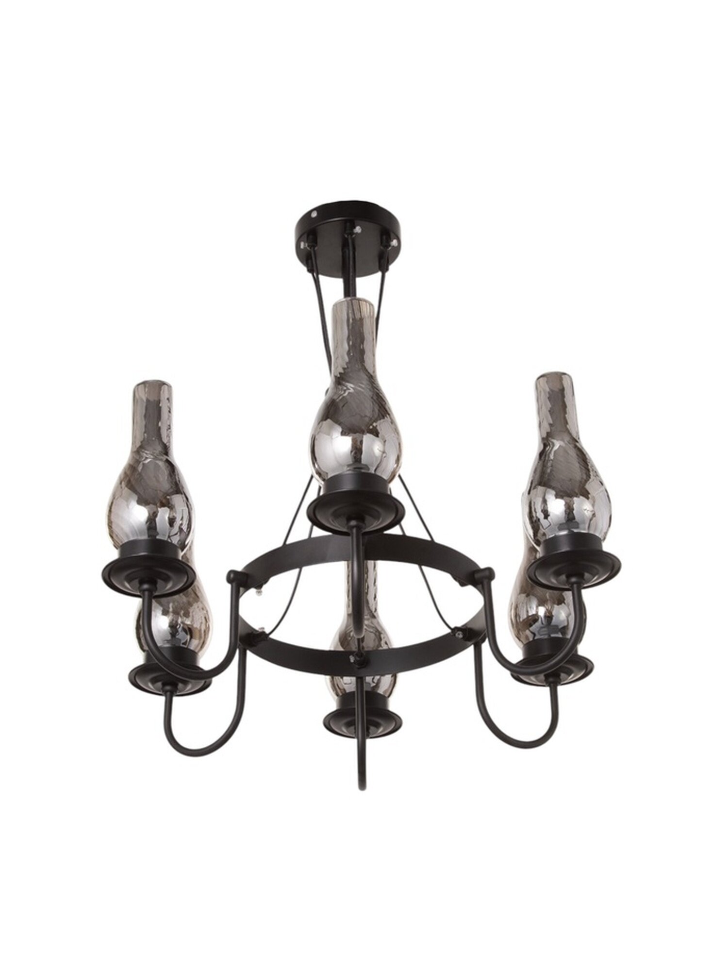 Люстра BayerLux "Ольга", E27, 6 ламп, 40 Вт, 12 м², IP20, металл, стекло, чёрная