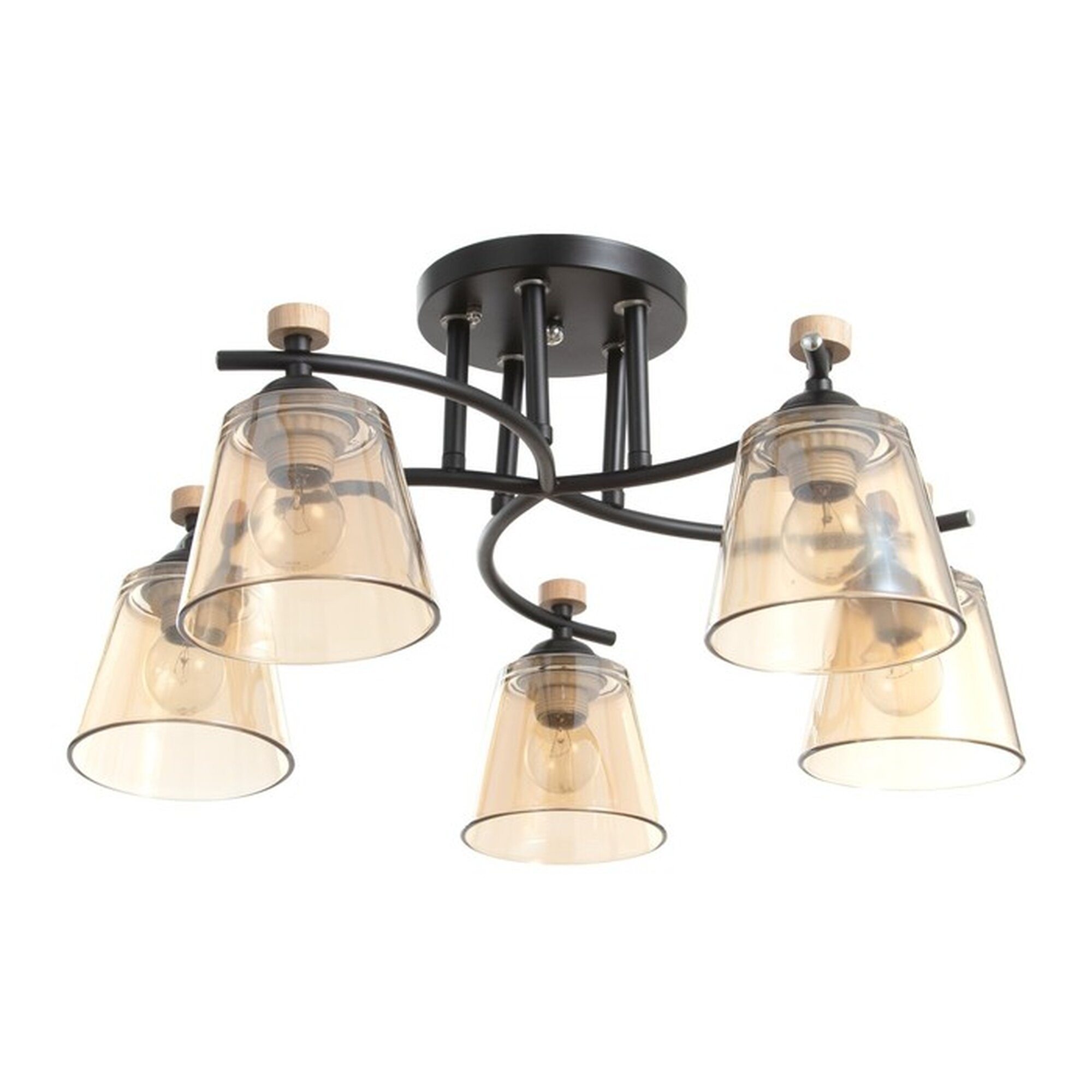 Люстра потолочная BayerLux «Алатея», 5хЕ27, 40 Вт, чёрный, 58×58×27 см