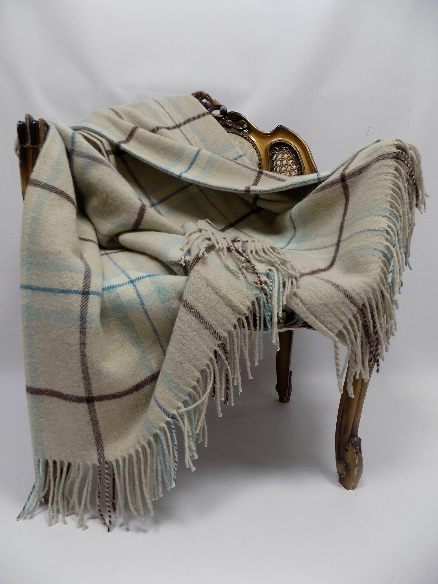 Плед Лорд Кридз из нежной овечьей шерсти меринос клетка 150на200