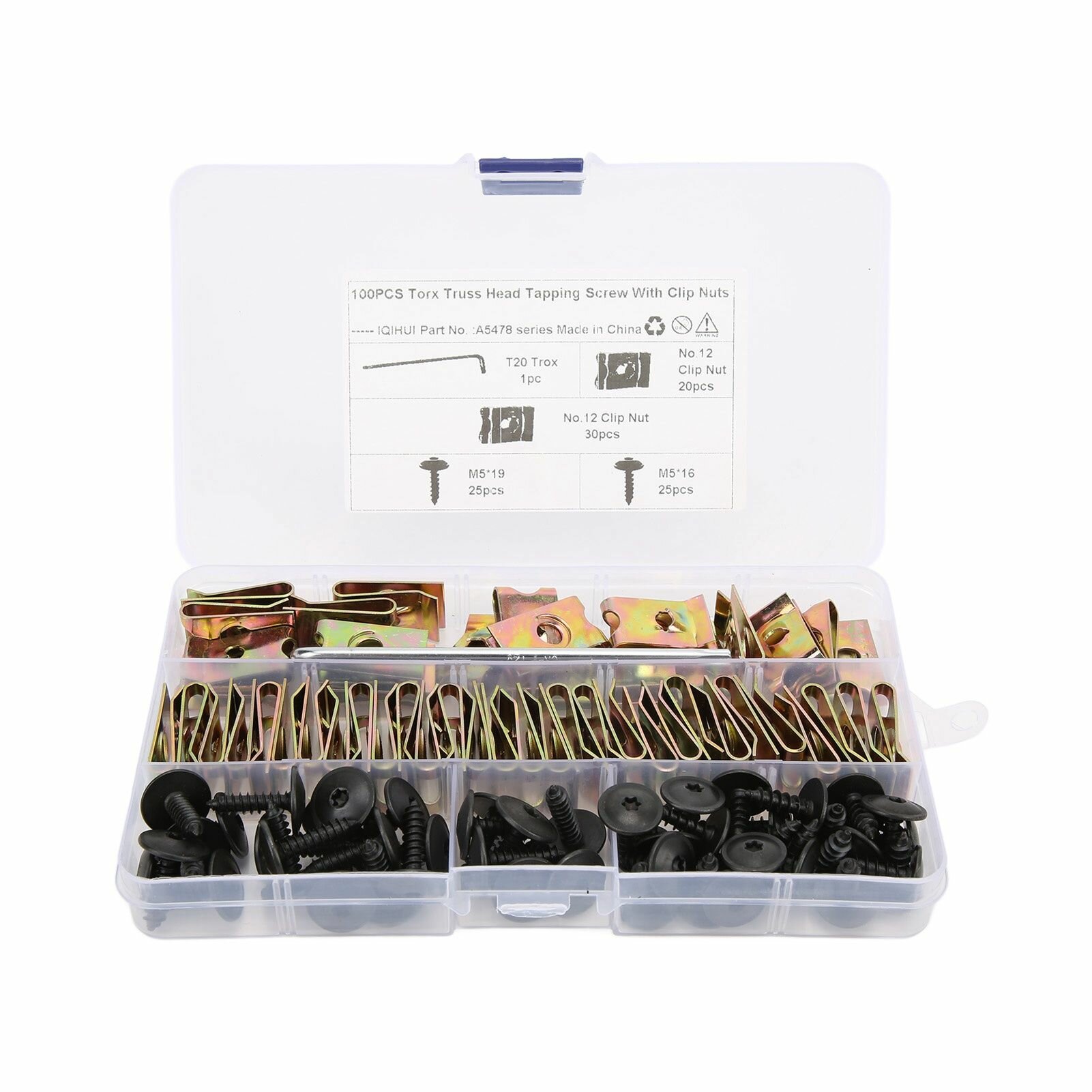 Саморезы M5 из марганцевой стали с зажимными гайками, универсальный фиксатор брызговика, длина 16 мм и 19 мм, высокая прочность и устойчивость к коррозии