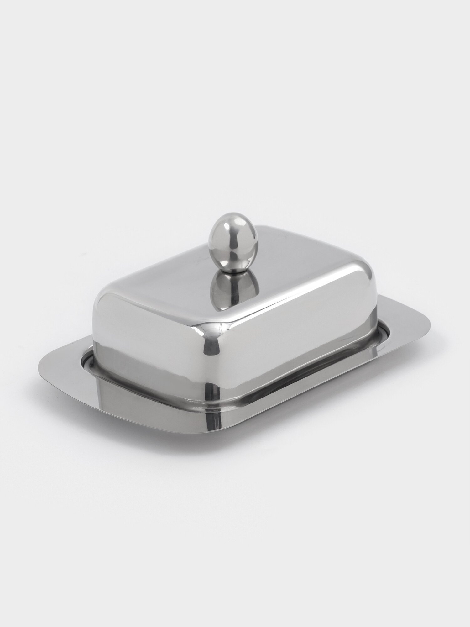 Маслёнка, 18.5×12.3×8 см, нержавеющая сталь, серебристая