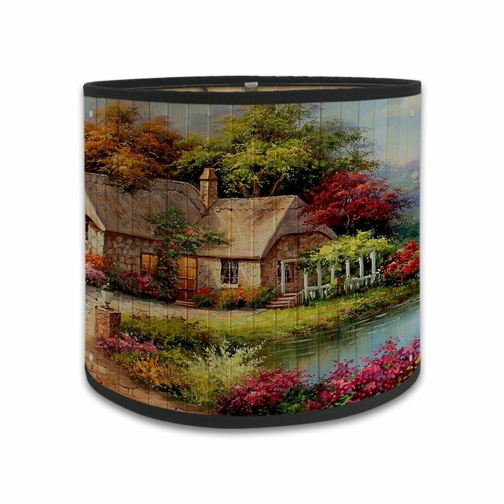 Барабанный абажур для настольной лампы торшера люстры, винтажный с рисунком птиц, сменный плафон, размер 30x30x30 см