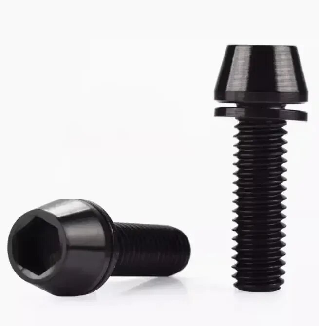 Титановые болты ZFhong M5 M6X16/18/20/25 для выноса велосипеда M5X18mm, black, 6pcs