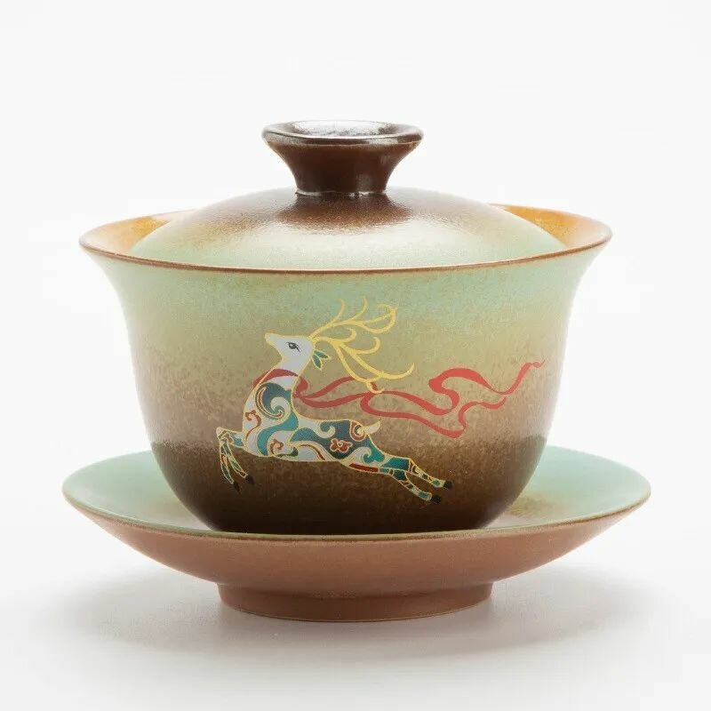 Гайвань "Лесной олень" 180 мл. Пиала для заваривания чая, посуда для чайной церемонии Лучшее качество