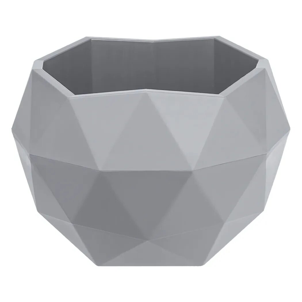 Кашпо пластиковое 'Топаз' 0,45л серый жемчуг d-12.3см легкий уход