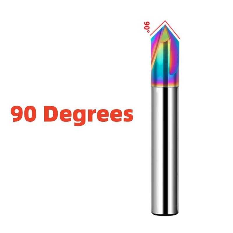 Фреза для снятия фаски 60 90 120 градусов Твердосплавная фреза для снятия фаски Фреза для снятия фаски с V-образным пазом Фреза с 3 канавками Концевая фреза с ЧПУ 2-12 мм HRC60