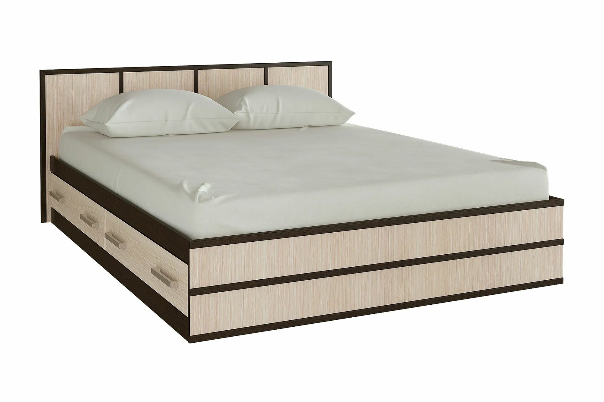 Кровать Сакура 1,4м (Дуб беленый, венге)