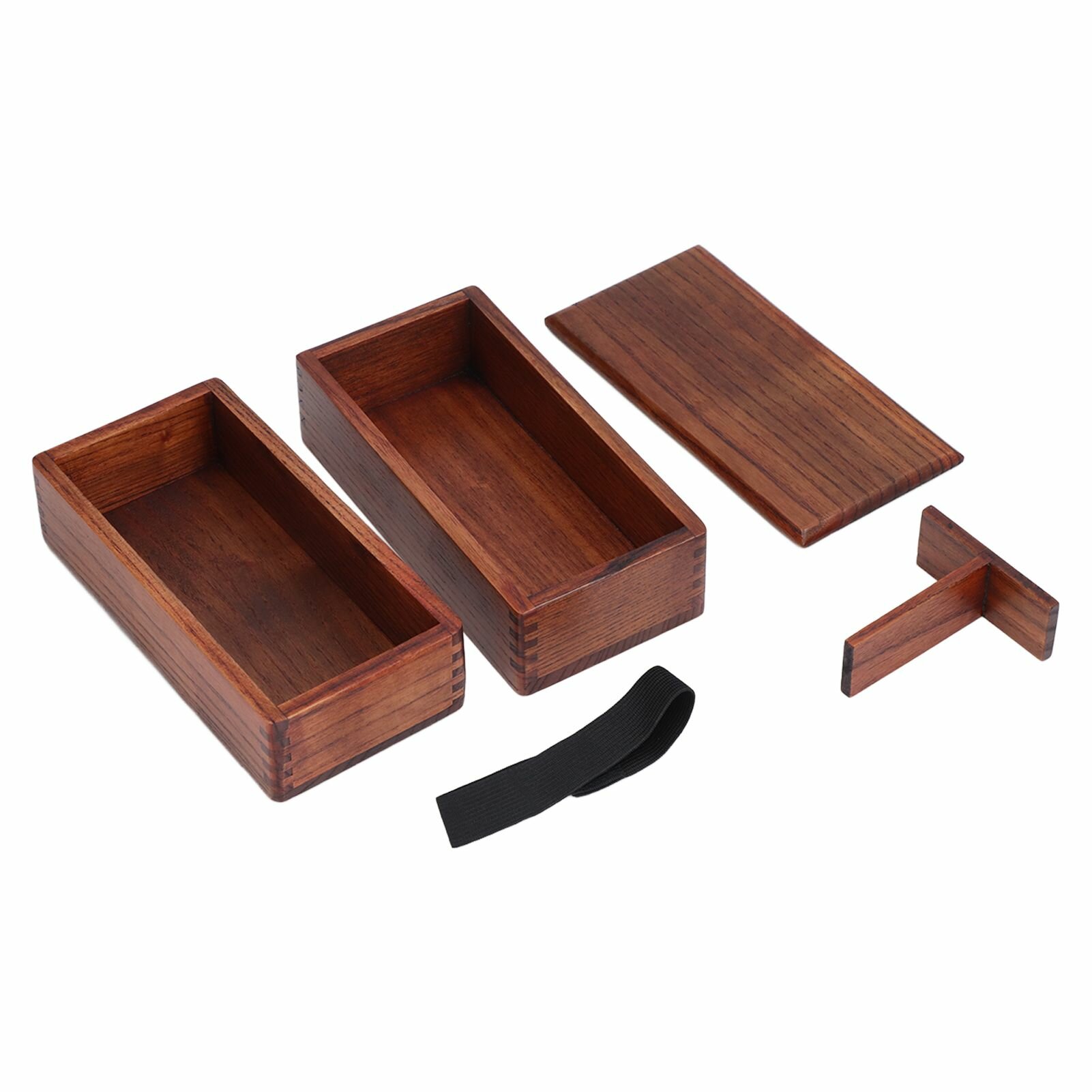 Двухслойный деревянный ланч-бокс, прямоугольный, для суши