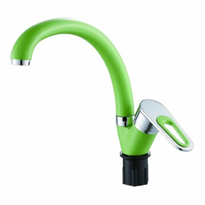 Смеситель Эверест (Everest) для кухни с высоким изливом B59-274E зеленый