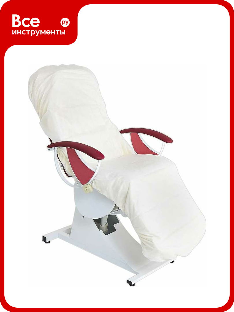 Одноразовый чехол на кушетку чистовье 10 шт, 90х200 см, спанбонд 30 г/м2, белый