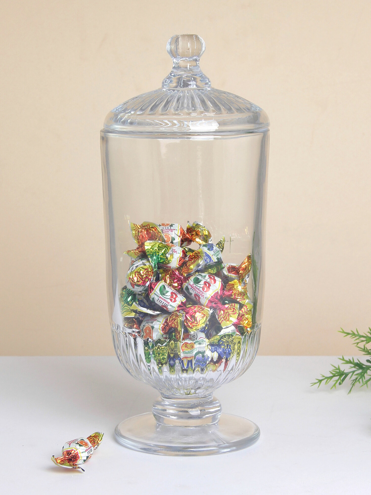 Бонбоньерка Вивьен 800 мл прозрачная стекло