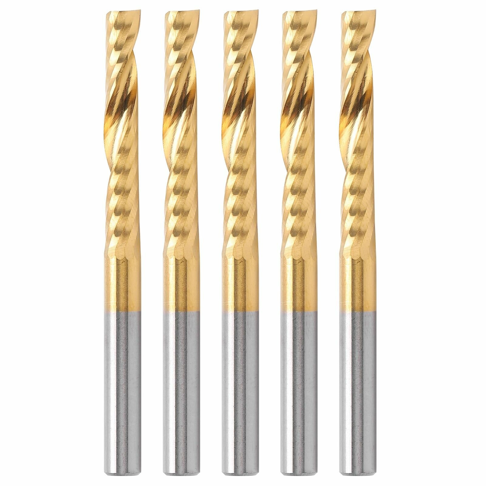 5 шт. концевых фрез с ЧПУ, 1-канавная спиральная фреза с тиглем, быстрорежущая сталь 4x22x50 мм для дерева, пластика, акрила