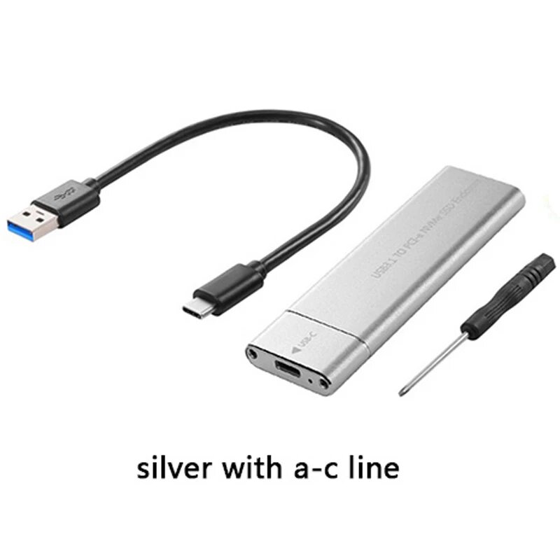 Корпус для NVMe SSD IRhasta USB C 10 Гбит/с, NVMe Case Silver AC