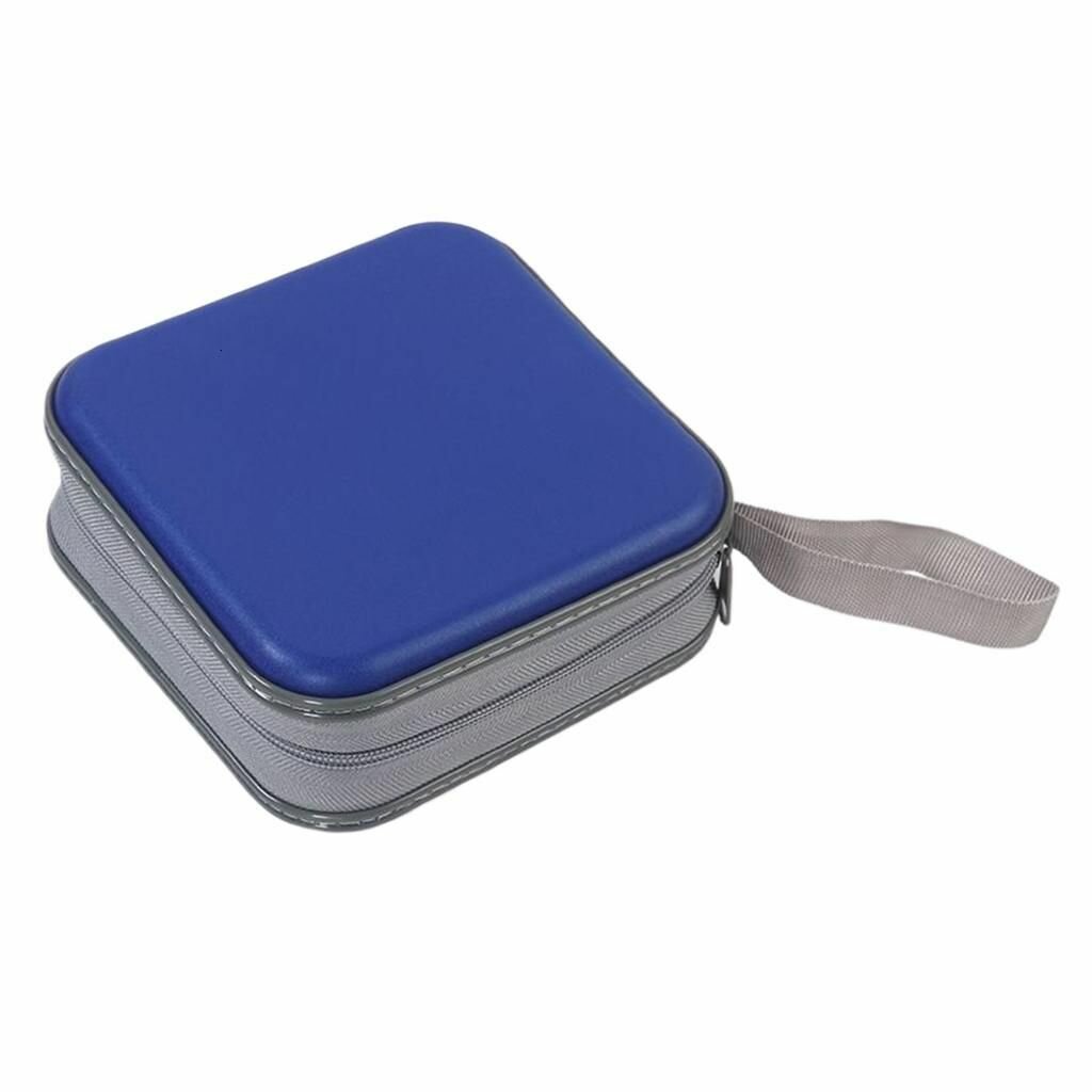 Портативная коробка для хранения компакт-дисков из 48 предметов синего цвета