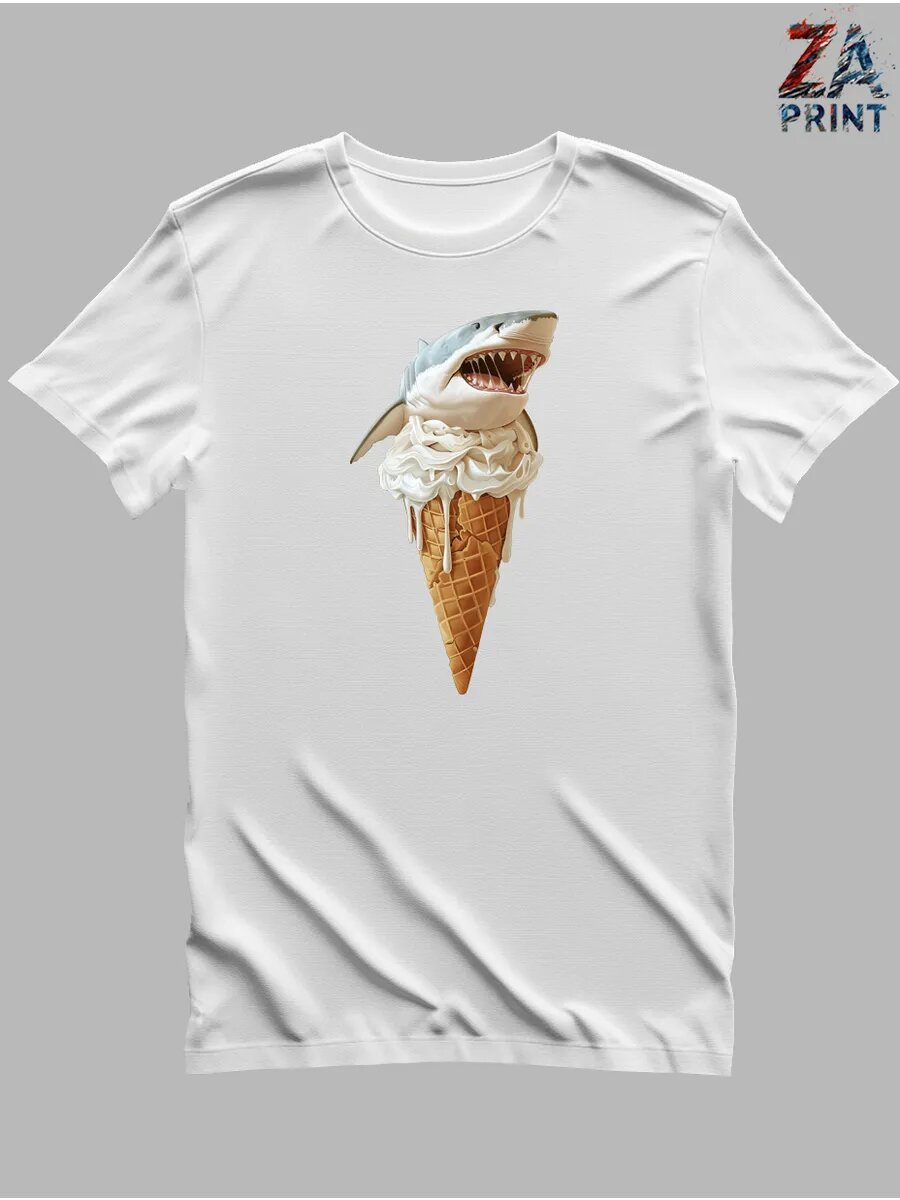 Футболка пломбир акула