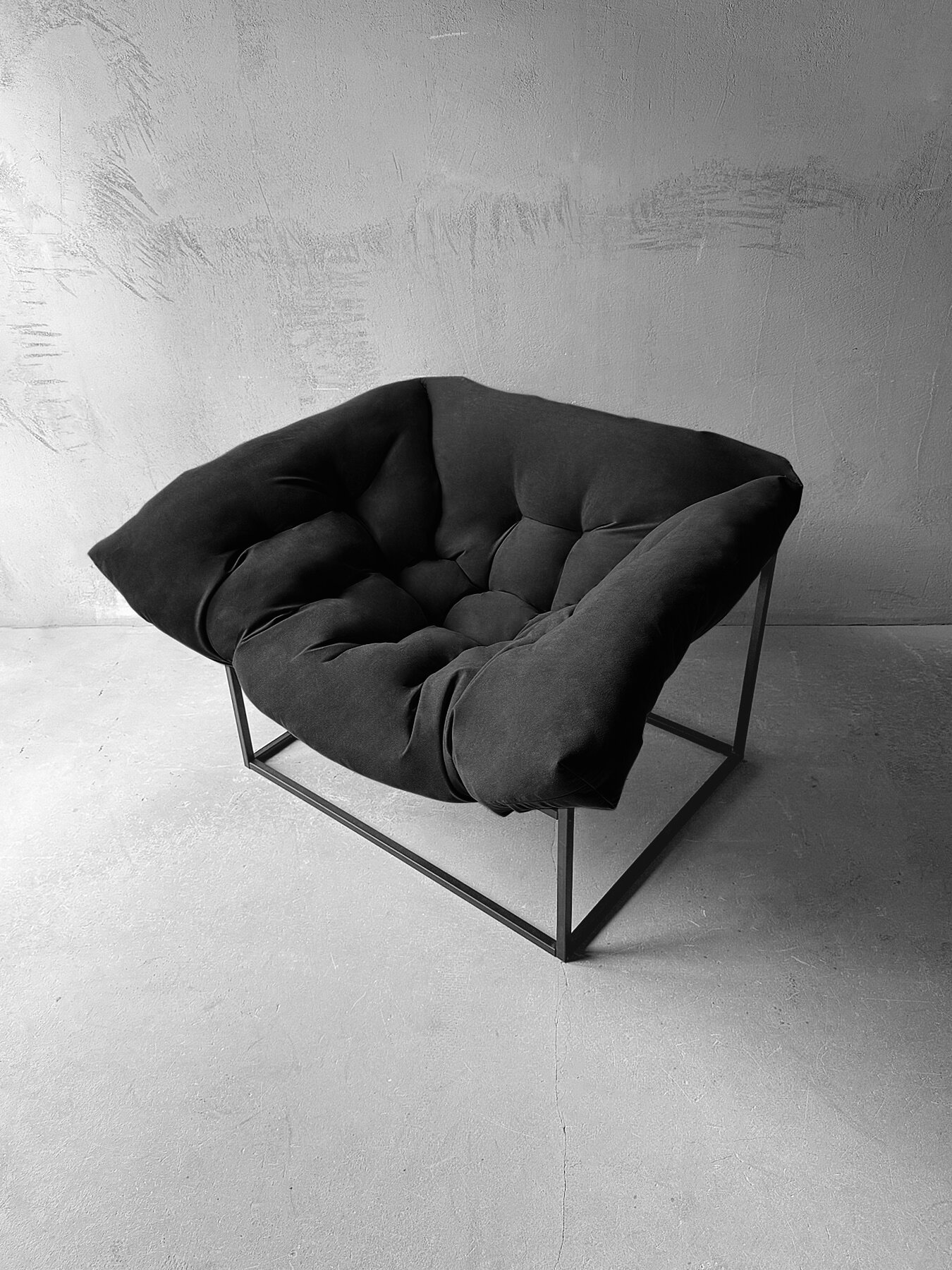 Кресло для отдыха Буффон велюр черный