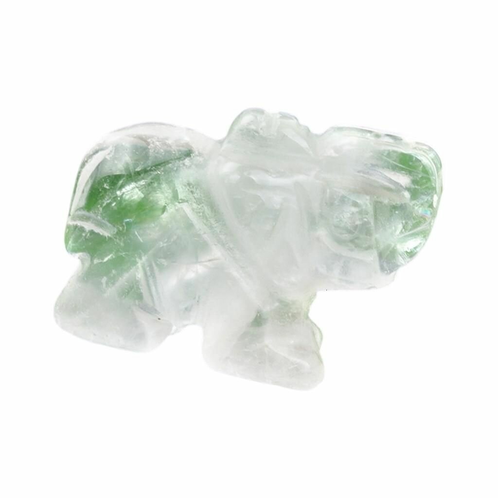 Статуя слона из целебных кристаллов и драгоценных камней ручной работы, коллекционная фигурка, украшение для стола в доме или офисе, - Белый кристалл