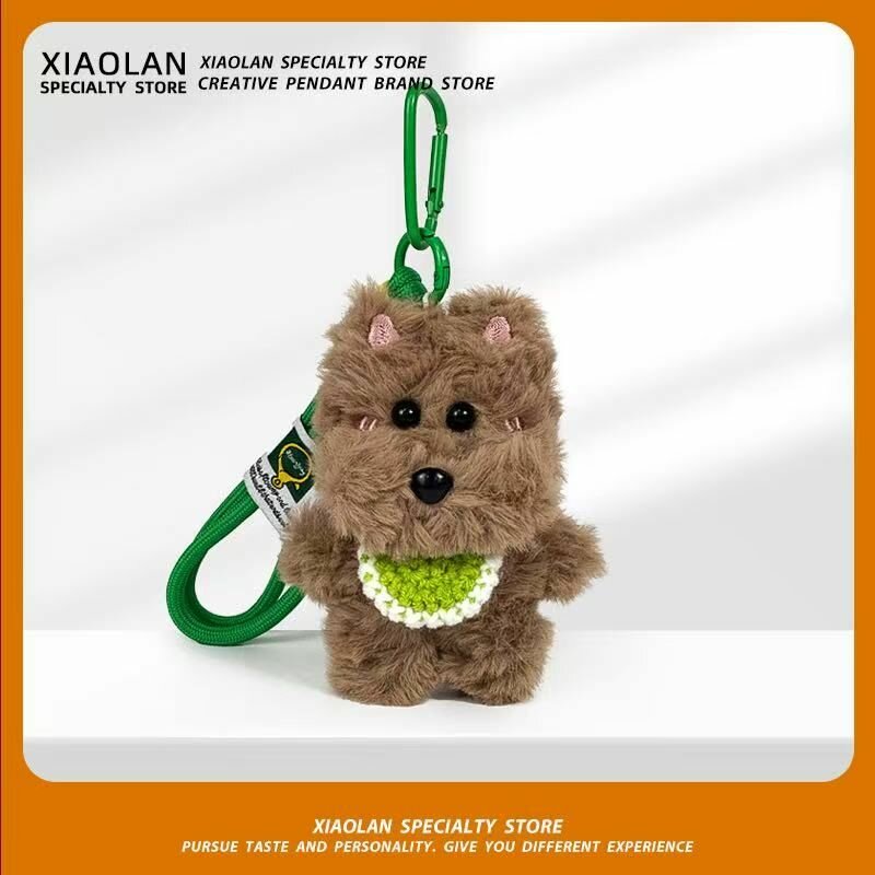 Подвеска для рюкзака "Собачка" - Вязаная мягкая игрушка собака слюнявчик для собак ручной работы