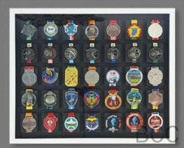 Деревянная рамка для медалей с прозрачным стеклом, для спортивных наград, черная/белая/дерево