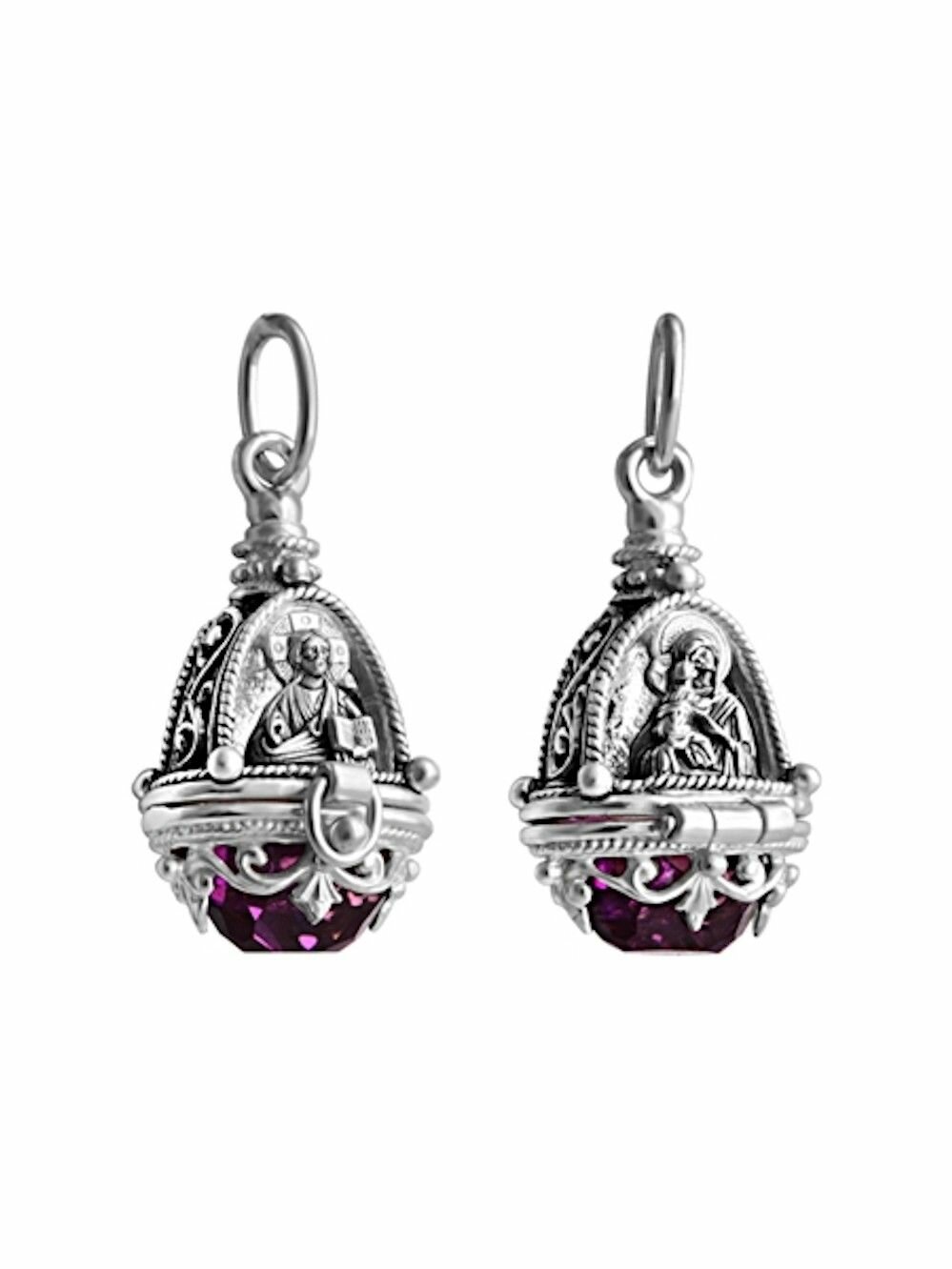 Подвеска, серебро, 925 проба, чернение, алпанит