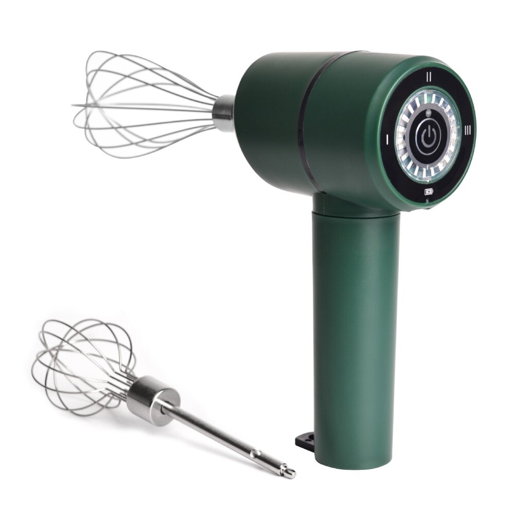 305 беспроводной электрический венчик бытовой маленький автоматический венчик для взбивания торта-темно-зеленый