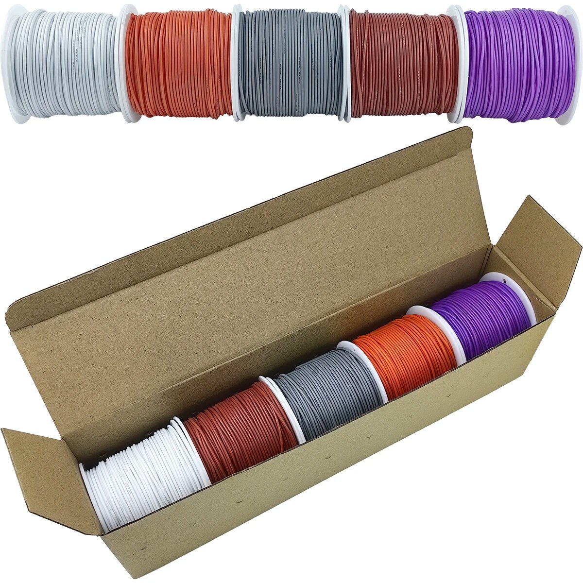 Силиконовый провод 14 AWG 10м, 5 цветов