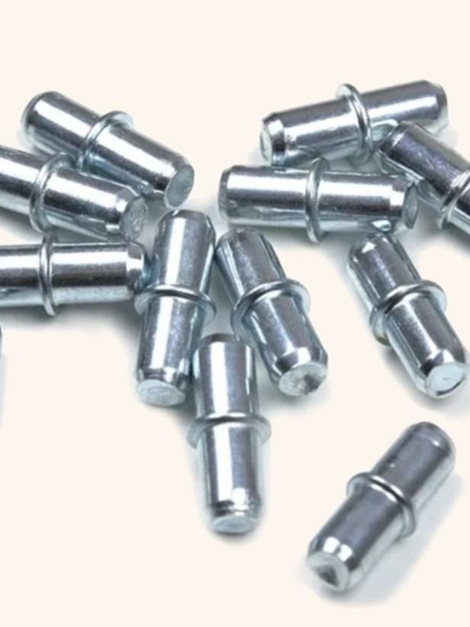 Полкодержатель мебельный металлический 5х16мм, для монтажа и крепления деревянных полок, хром (в наборе 50 шт.)