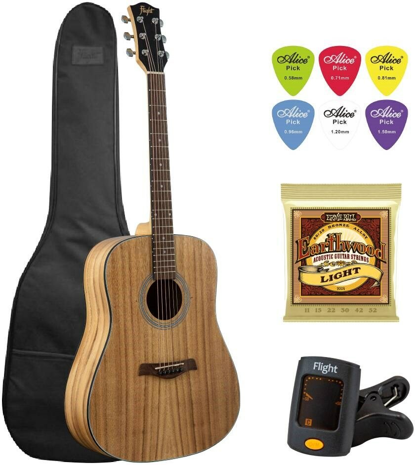 FLIGHT D-175 AC dPACK 1 - Гитара акустическая (набор) шестиструнная